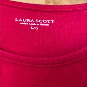 Laura Scott | Tops | Laura Scott Red Large Tshirt | Poshmark